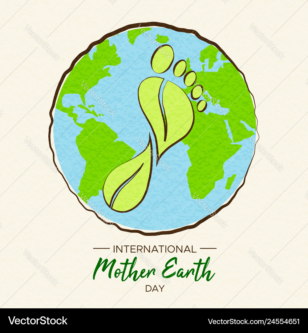 Earth Day Carbon Footprint Karte Lizenzfreies Vektorbild