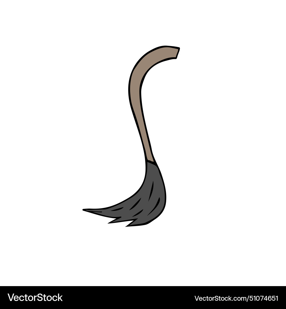 Hand drawn colored cow donkey tail Royalty Free Vector Image