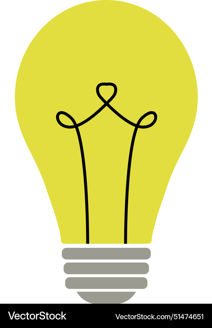 Light bulb icon yellow electric lamp Royalty Free Vector