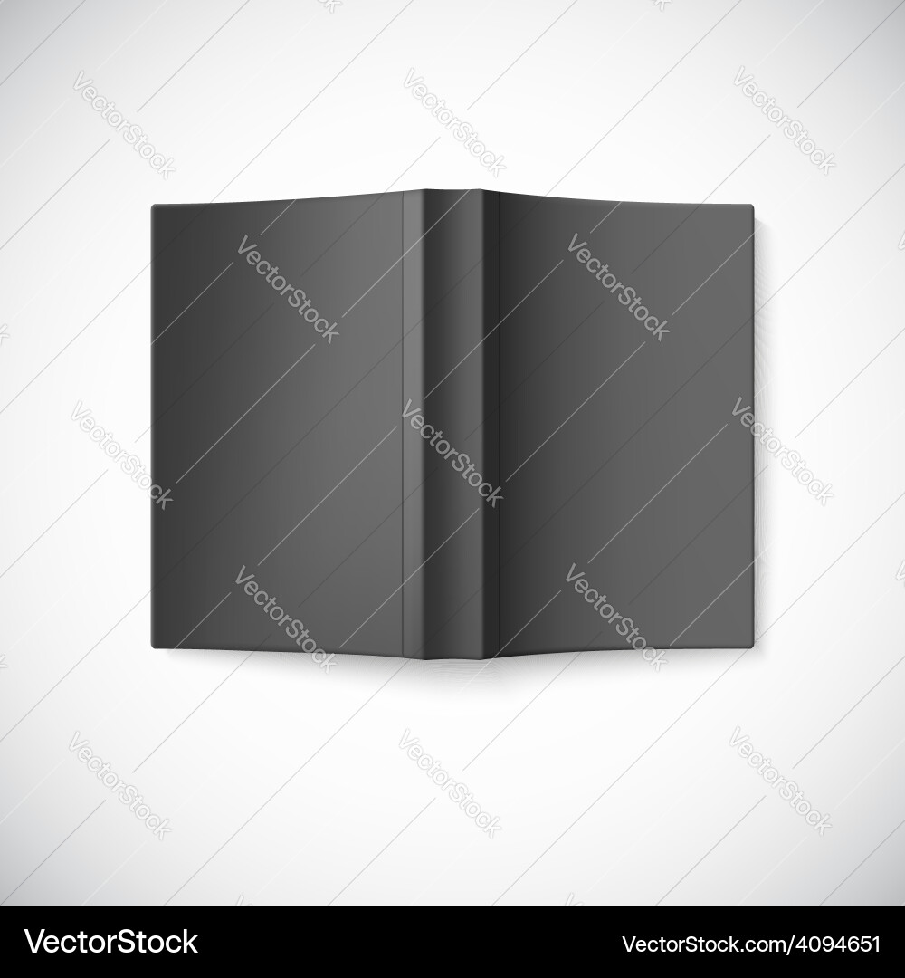 Open blank book cover top view Royalty Free Vector Image