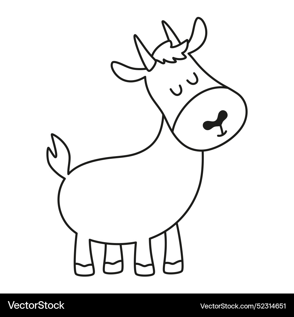 Outline goat isolated on white Royalty Free Vector Image