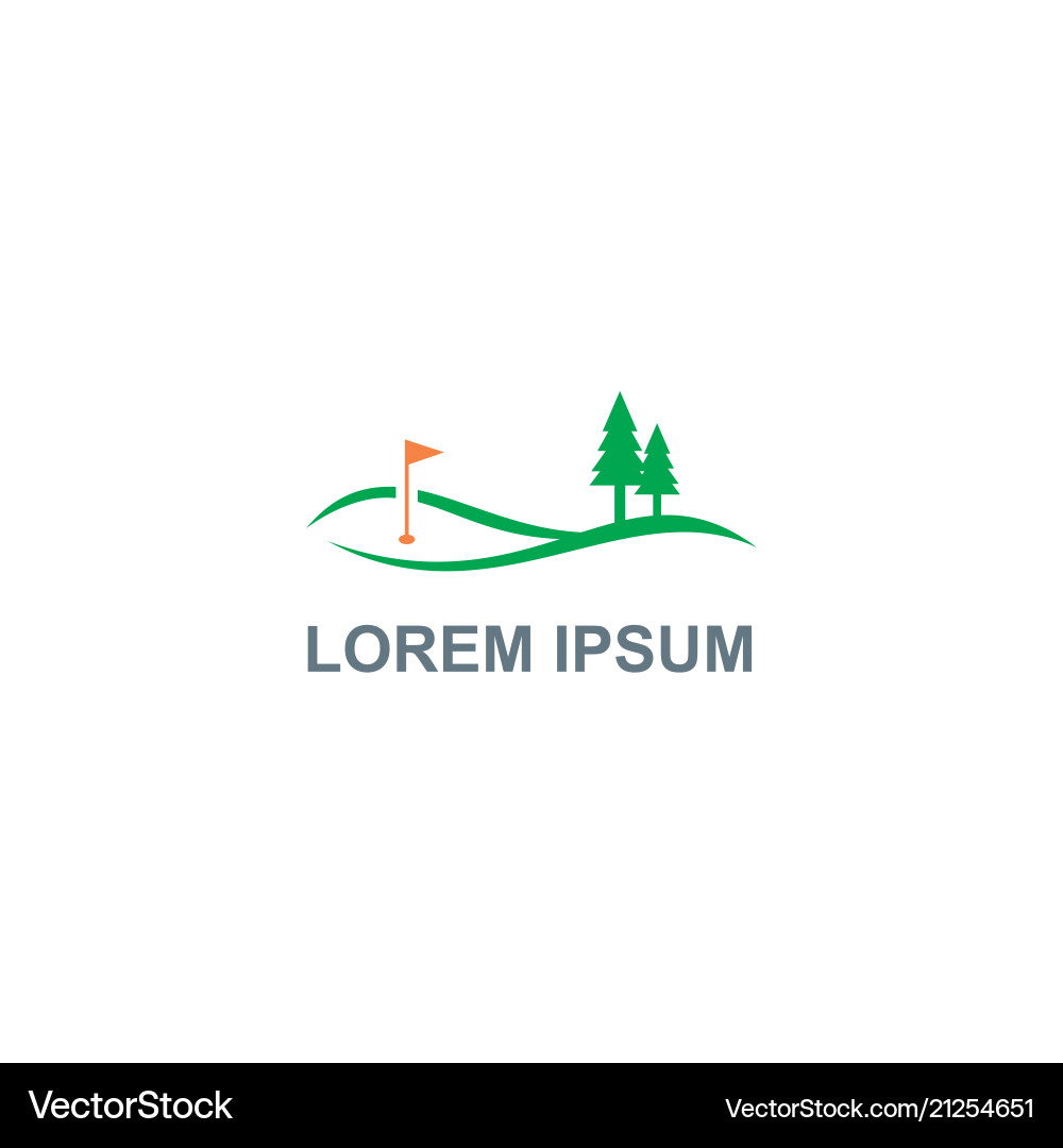 Pine Tree Golf Landscape Logo Royalty Free Vector Image