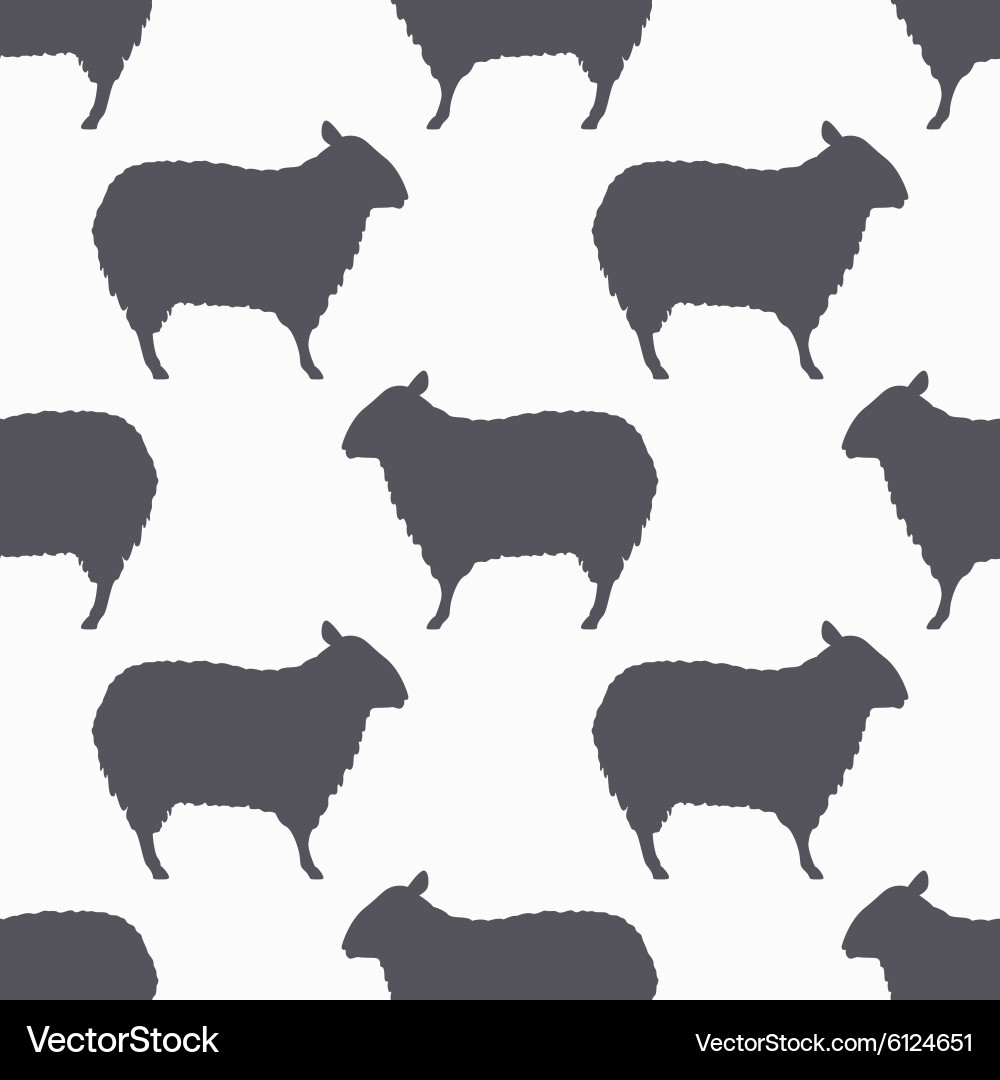 Sheep silhouette seamless pattern lamb meat Vector Image