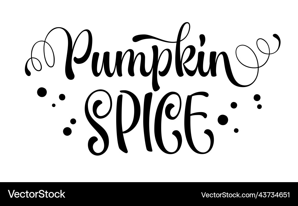 Simple elegant calligraphy label - pumpkin spice Vector Image