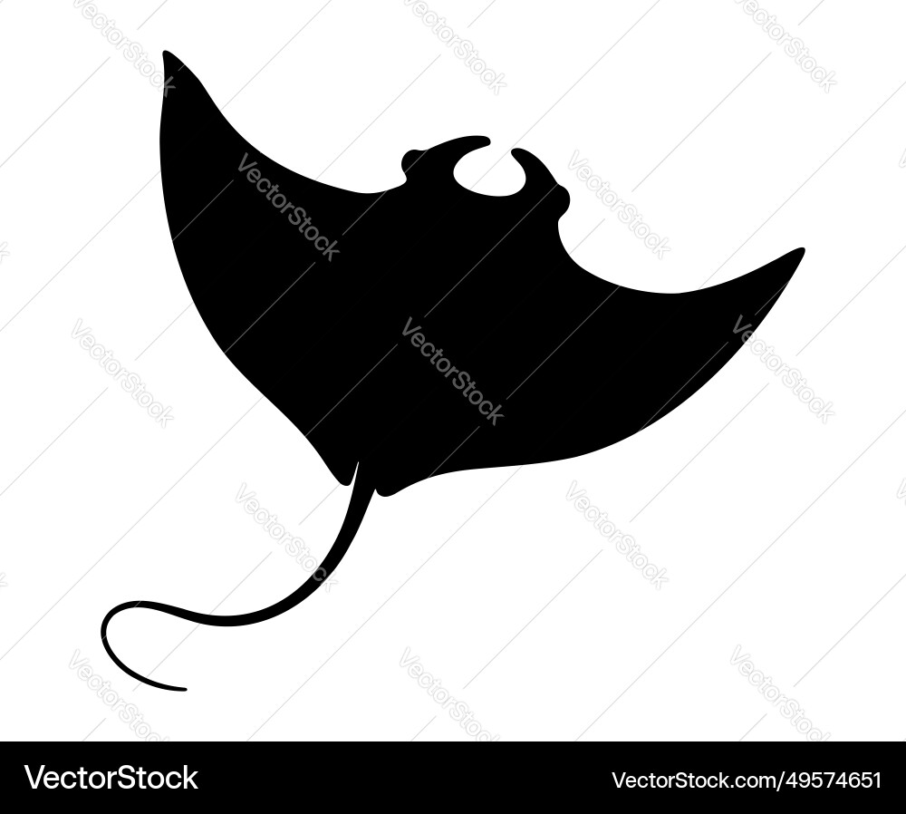 Stingray manta ray silhouette Royalty Free Vector Image