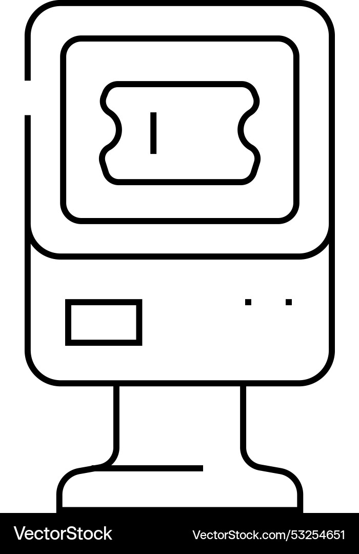 Ticket vending machine line icon Royalty Free Vector Image Ticket vending machine line icon Royalty Free Vector Image