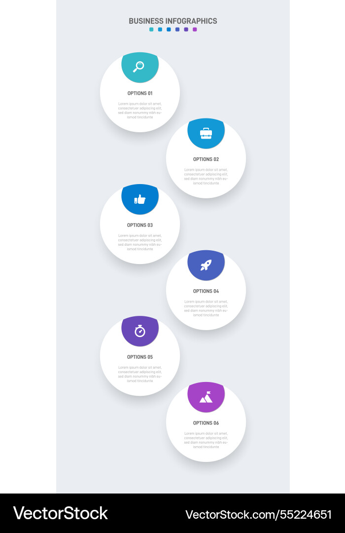 Vertical progress bar featuring 6 arrow-shaped Vector Image