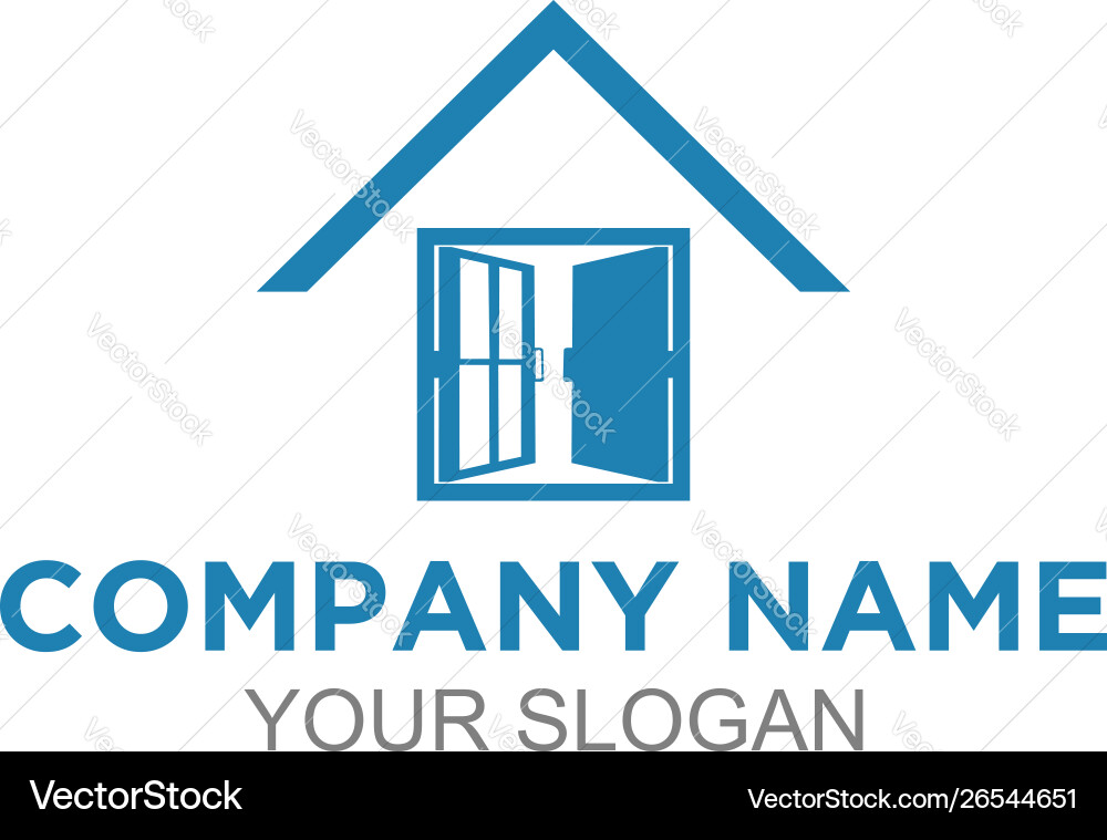 Window and door logo design Royalty Free Vector Image