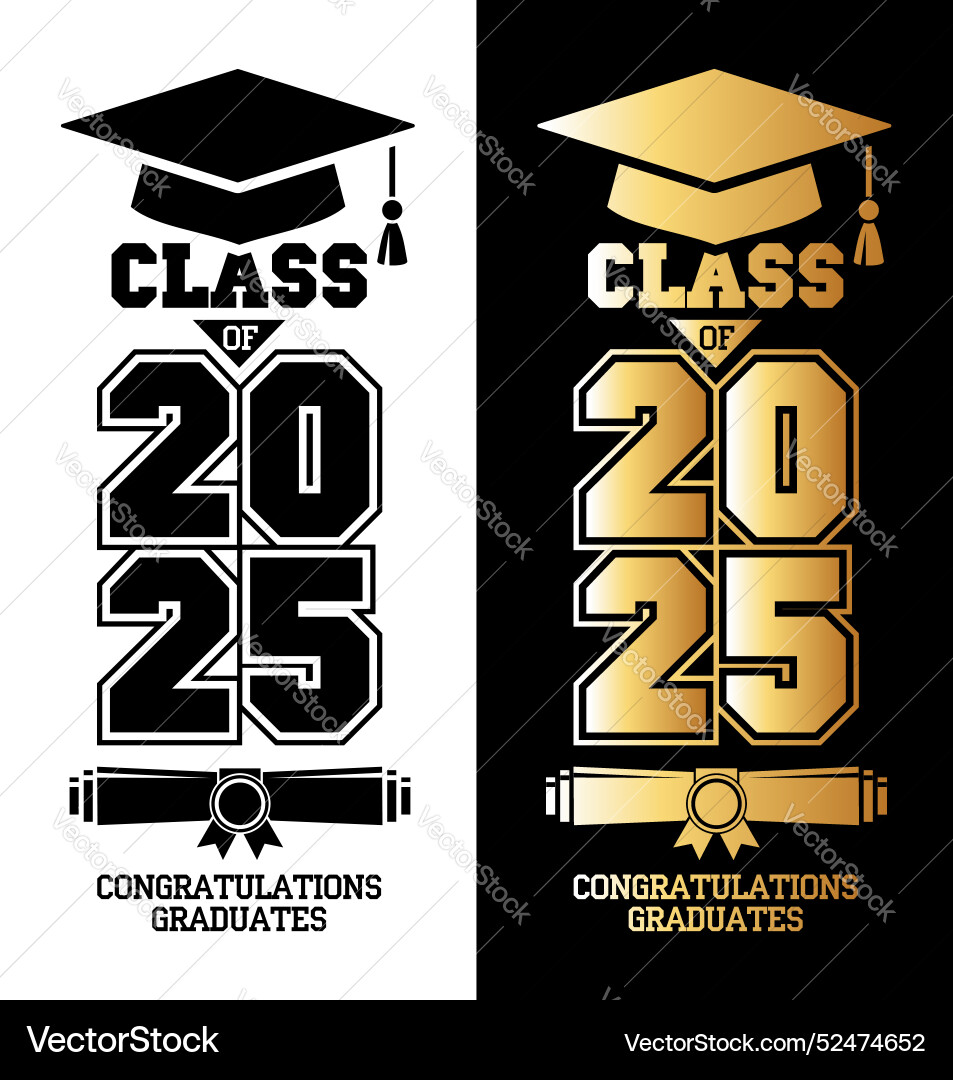 2025 Graduate class logo Lizenzfreies Vektorbild