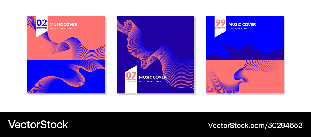 Abstract Music Cover Set Royalty Free Vector Image