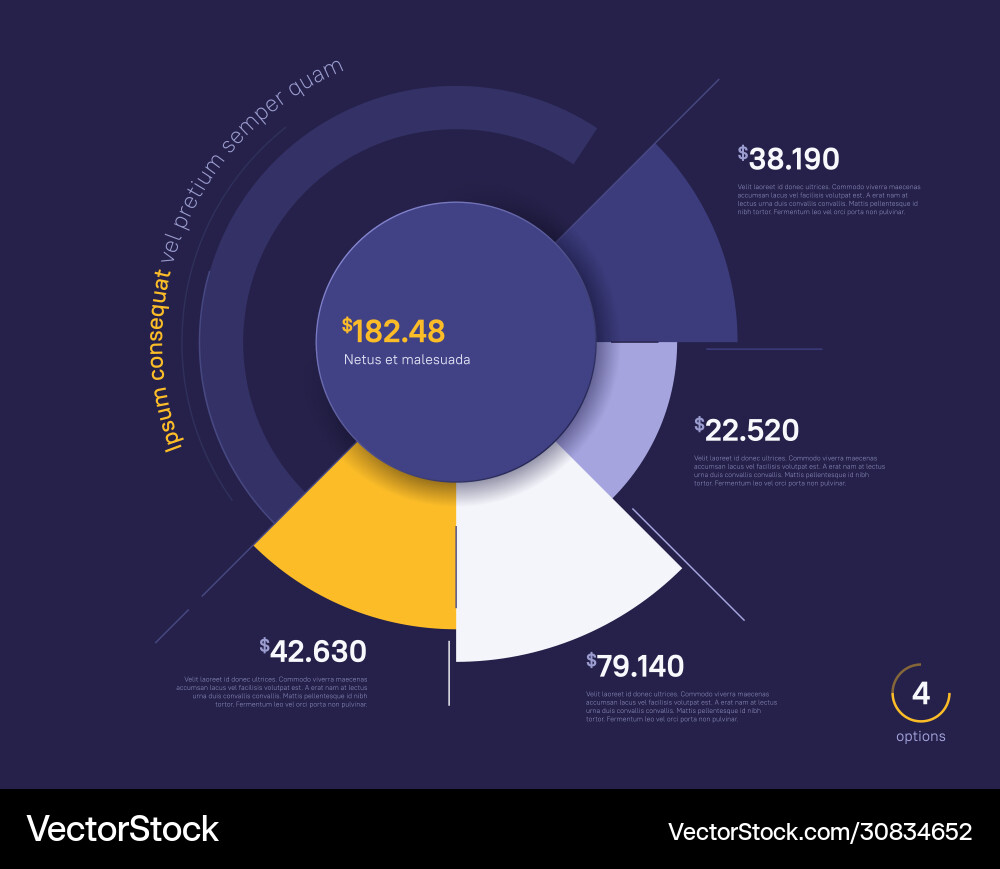 Circle chart design modern template Royalty Free Vector