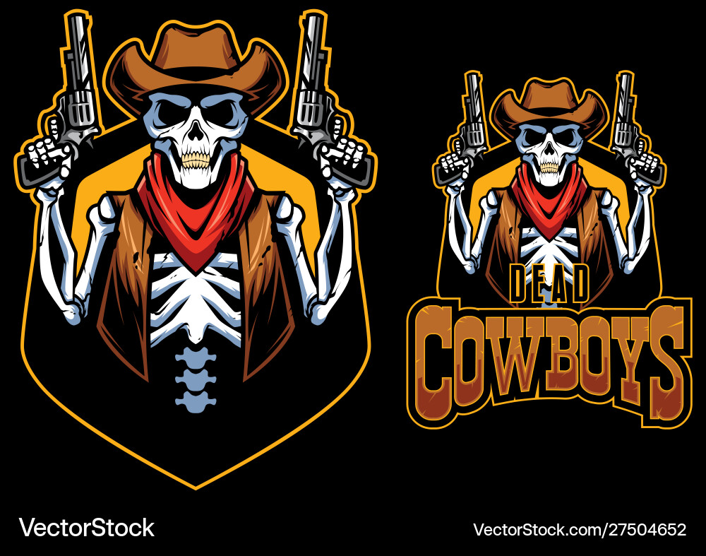 Dead Cowboy Mascot Logo Royalty Free Vector Image