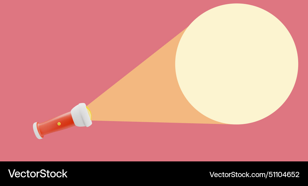 Flashlight beam 3d icon Royalty Free Vector Image