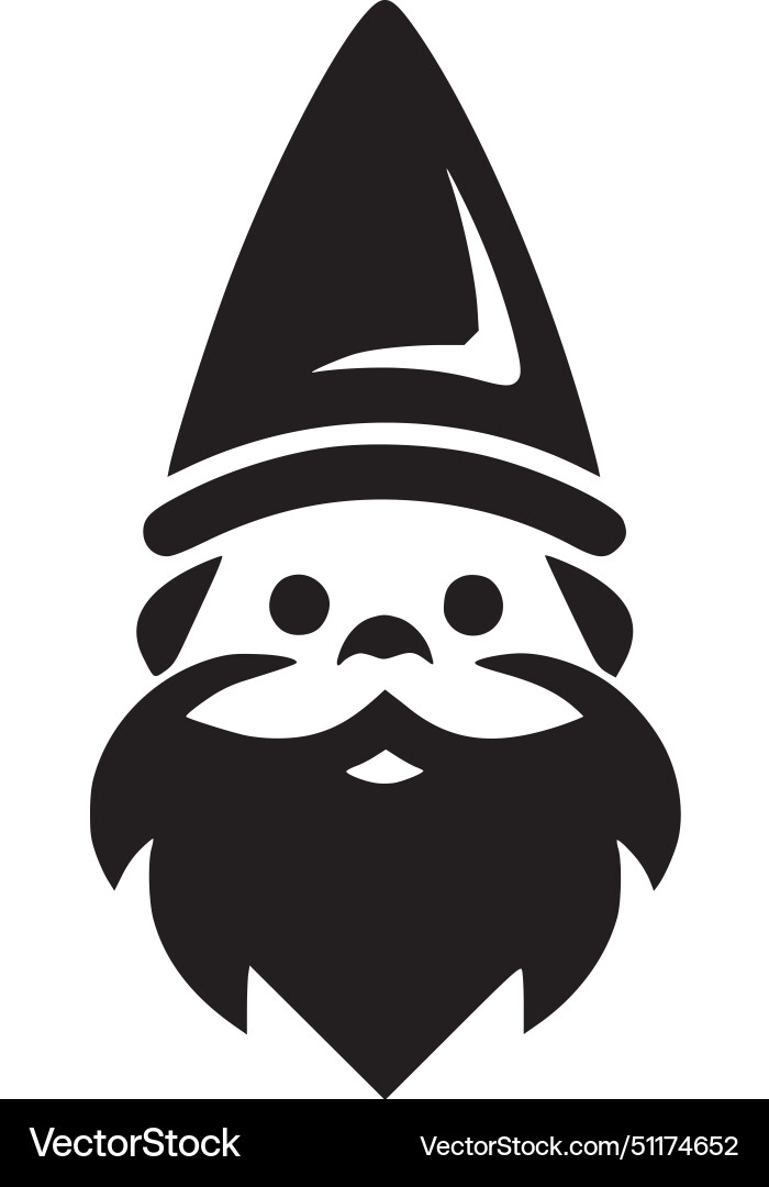 Gnome - black and white Royalty Free Vector Image