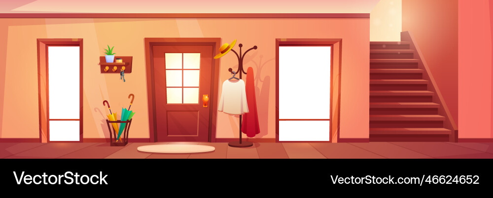 House hallway interior with furniture Royalty Free Vector