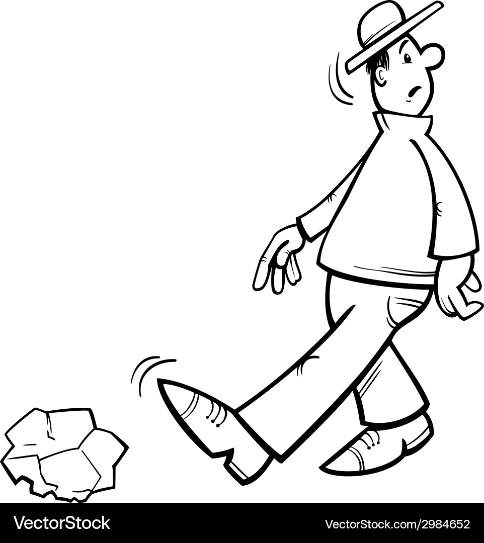 Inattentive man coloring page Royalty Free Vector Image