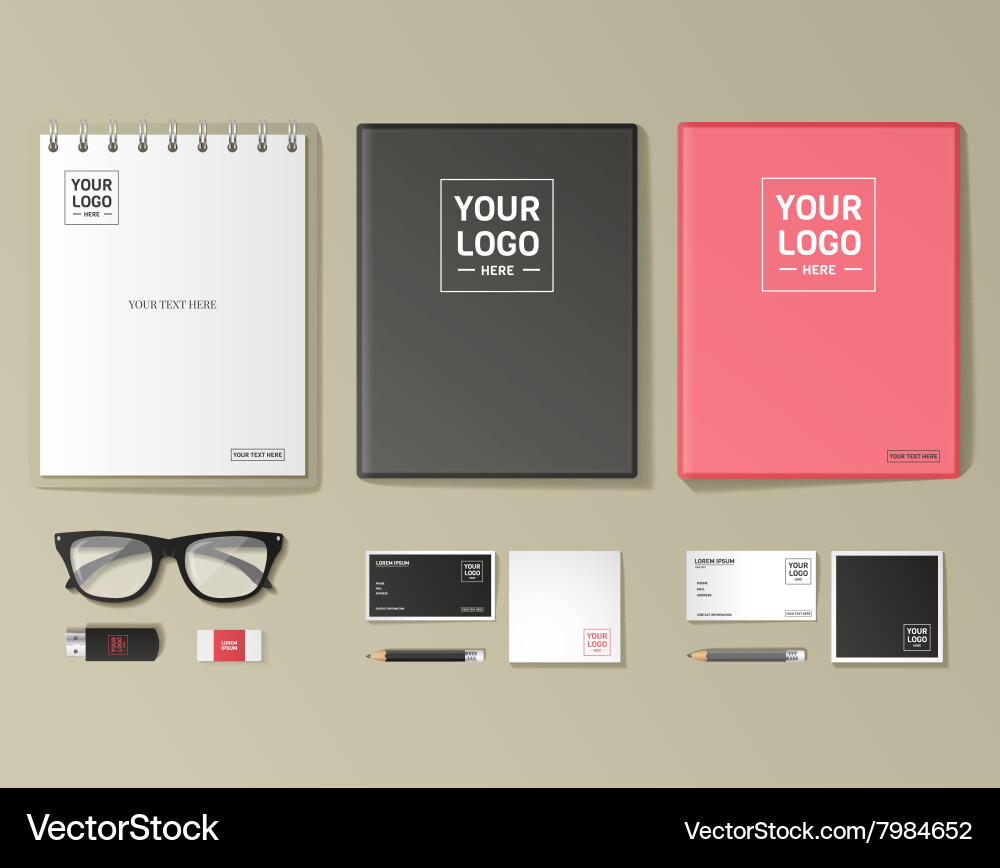 Mock up set Royalty Free Vector Image - VectorStock