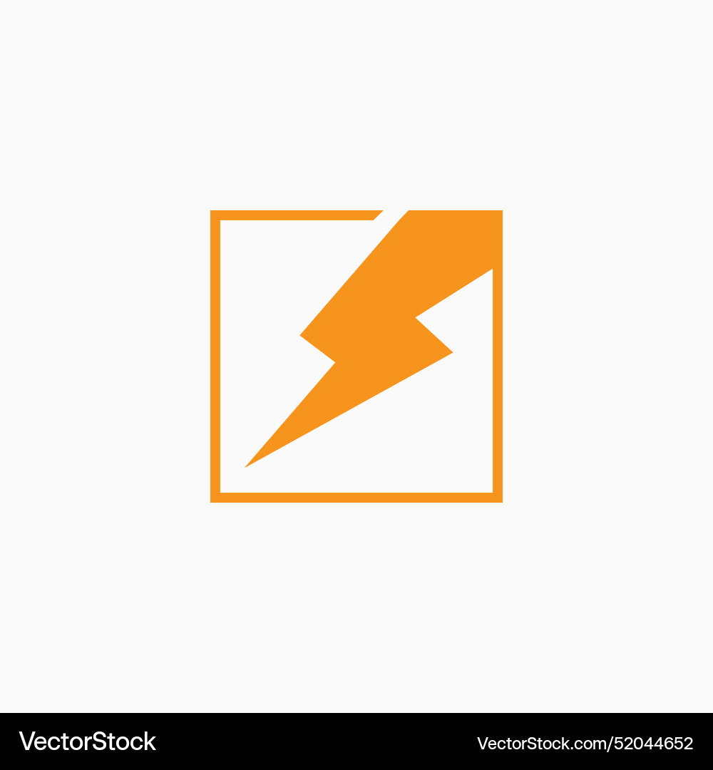 Thunderbolt Funken Quadrat-Logo-Symbol Lizenzfreier Vektor