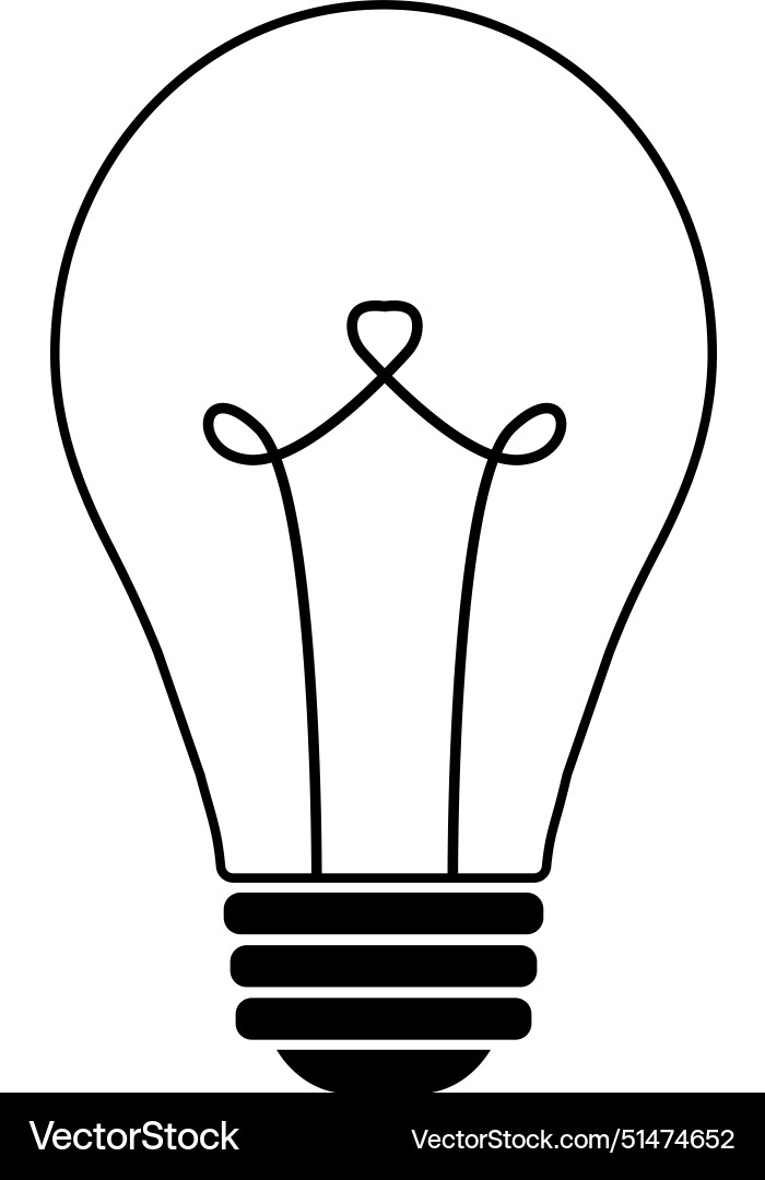 White and black bulb icon electric lamp Royalty Free Vector