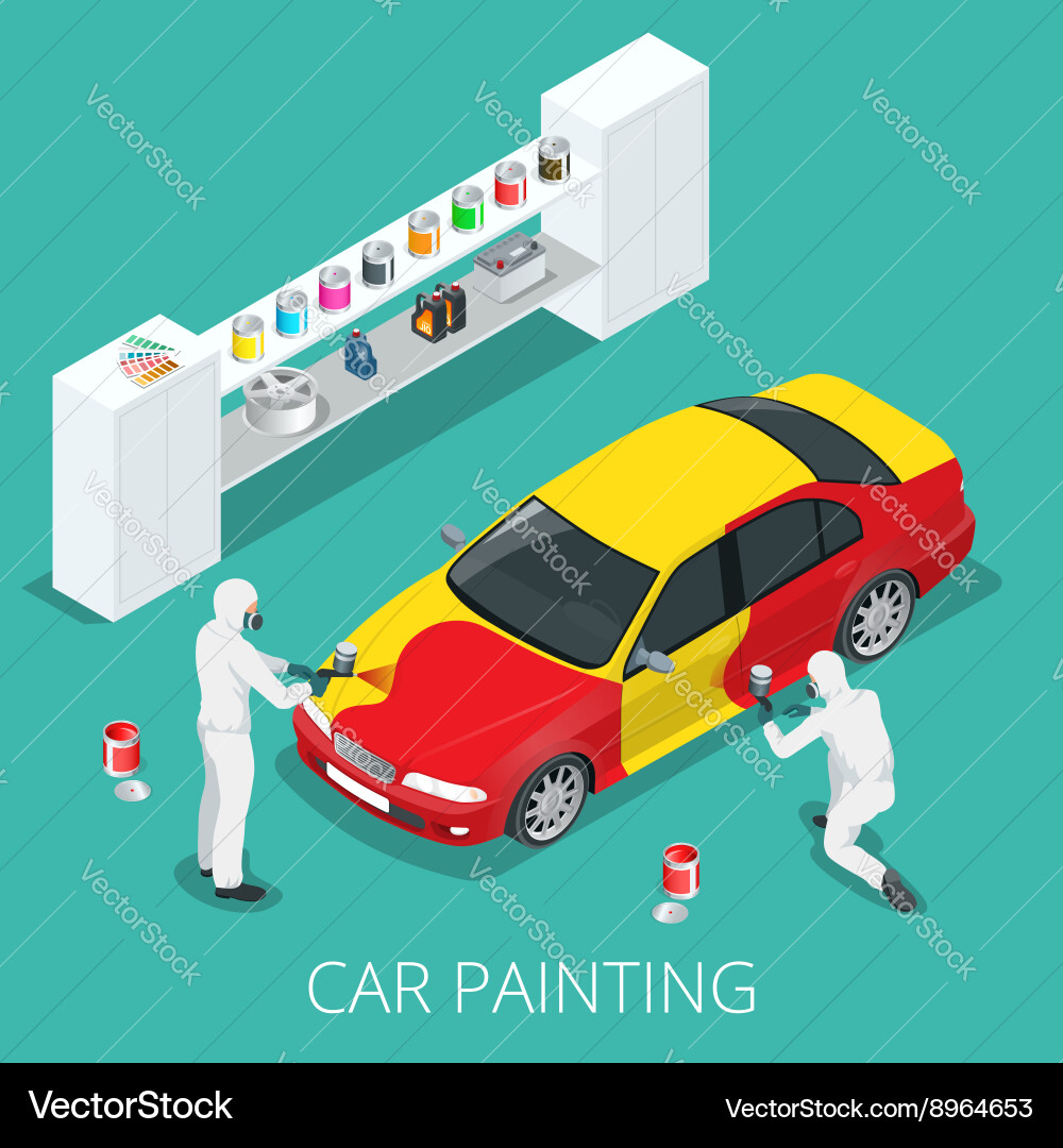Car painting process Royalty Free Vector Image