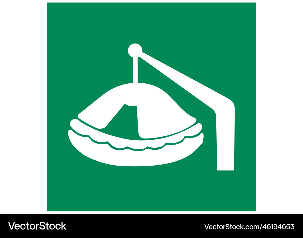 Davit launched life raft Royalty Free Vector Image