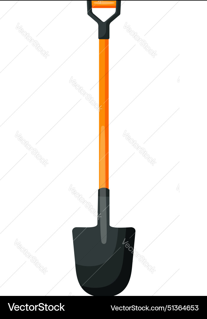Garden spade with orange handle isolated on white Vector Image