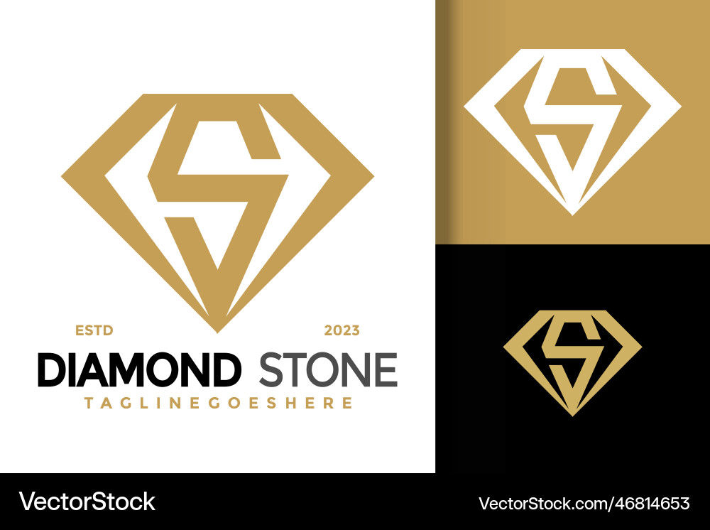 Letter s diamond stone logo icon Royalty Free Vector Image
