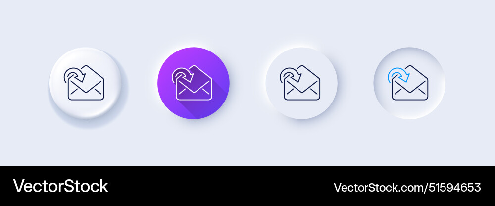 Receive mail download line icon incoming messages Vector Image