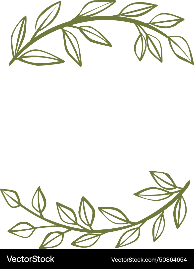 Abstract green leaves wreath Royalty Free Vector Image