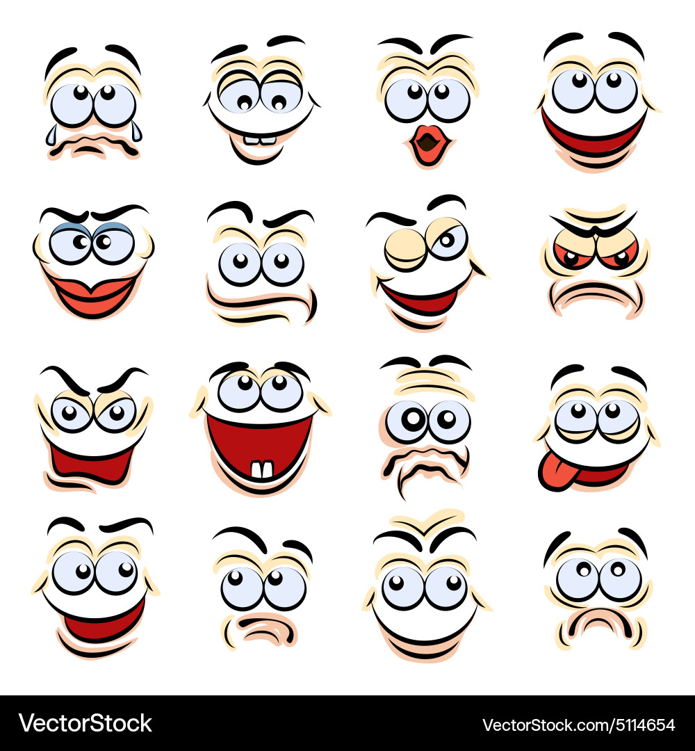 Cartoon emotions Royalty Free Vector Image - VectorStock