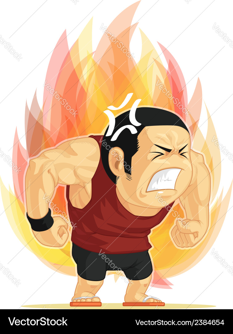 Cartoon of angry man Royalty Free Vector Image