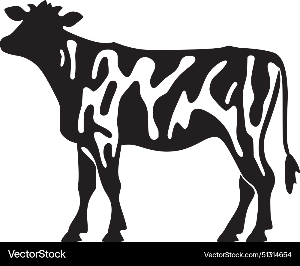 Cow - minimalist and flat logo Royalty Free Vector Image