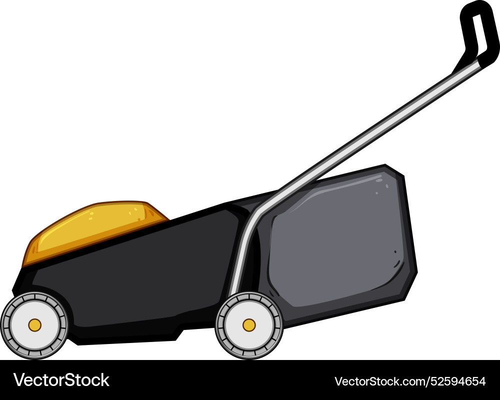 Garden lawn mower cartoon Royalty Free Vector Image