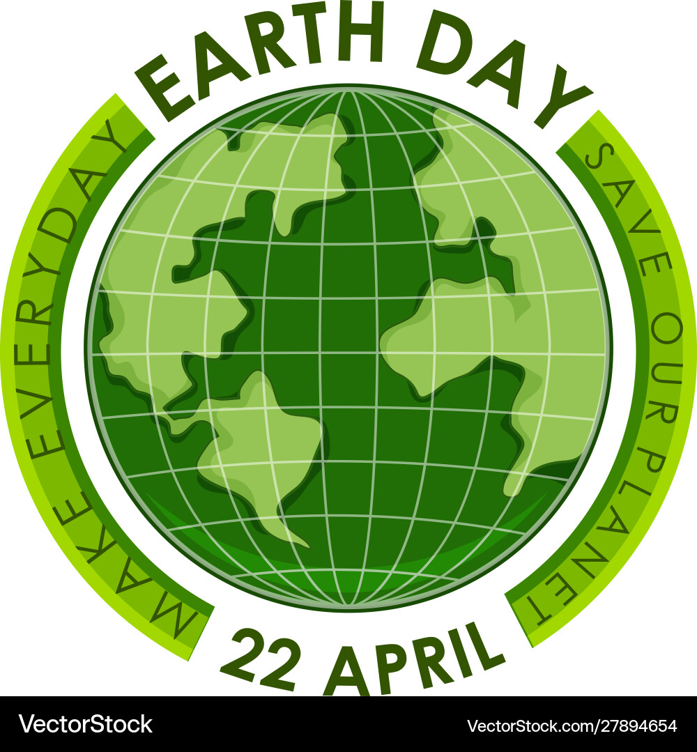 Green earth day poster Royalty Free Vector Image
