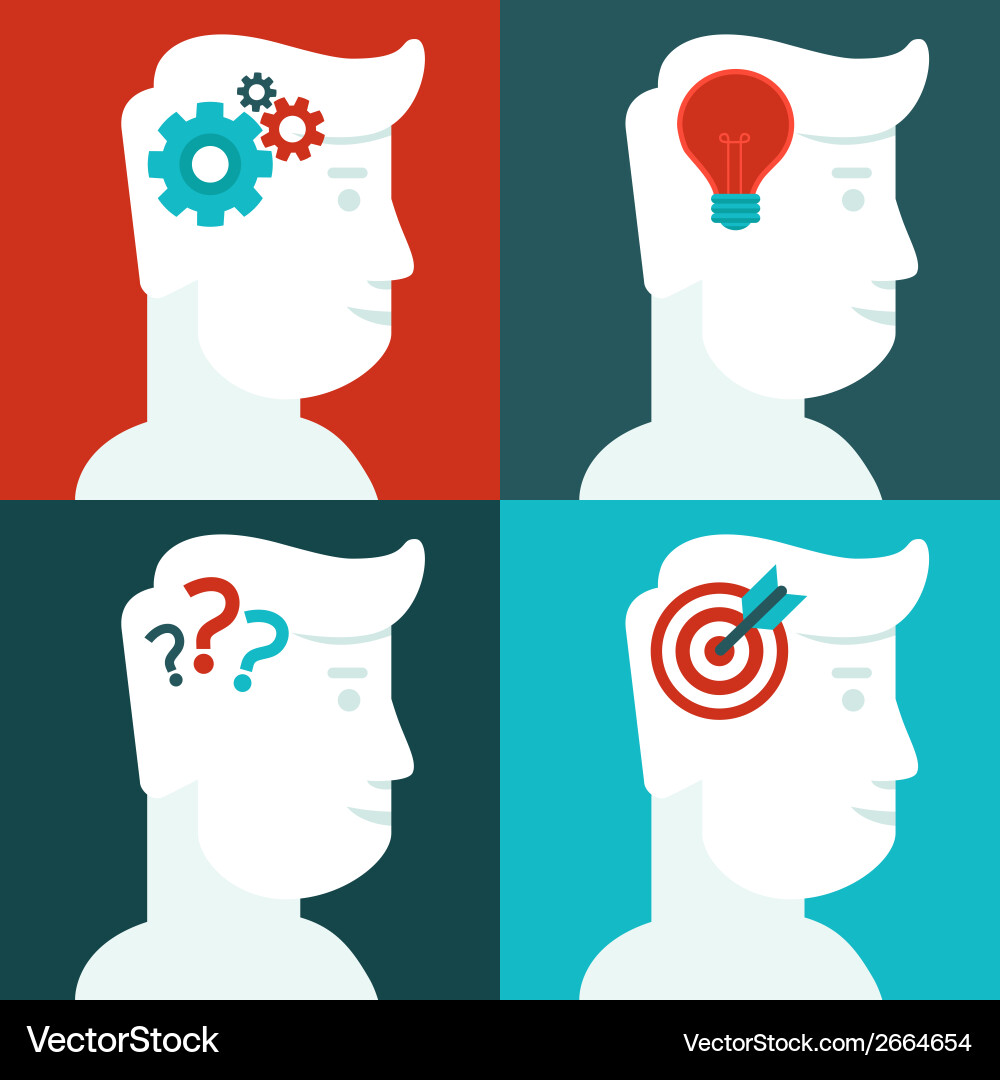 Human thinking concept Royalty Free Vector Image