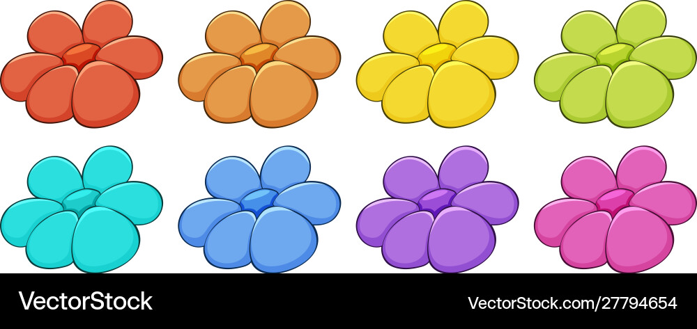 Isolated set flowers Royalty Free Vector Image
