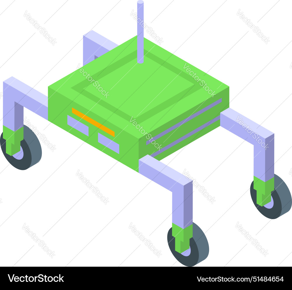 Isometric of a green robotic Royalty Free Vector Image