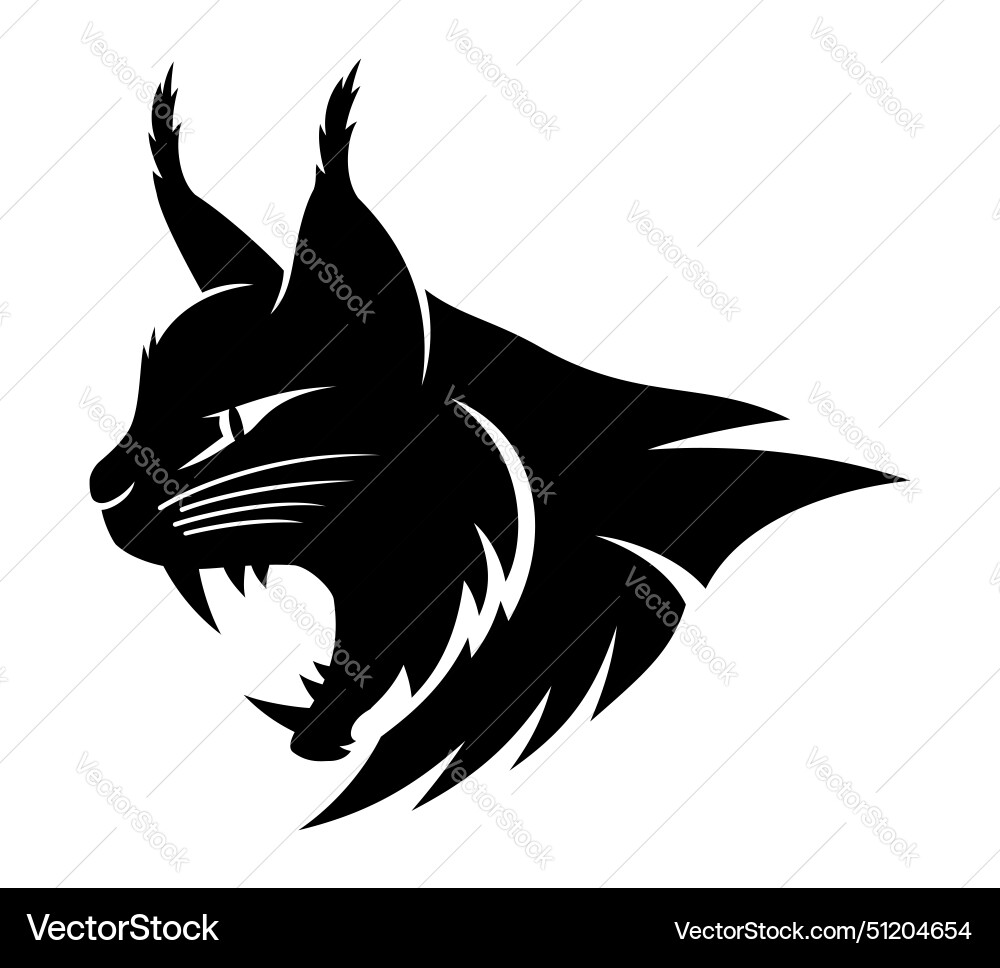 Lynx black sign mascot Royalty Free Vector Image