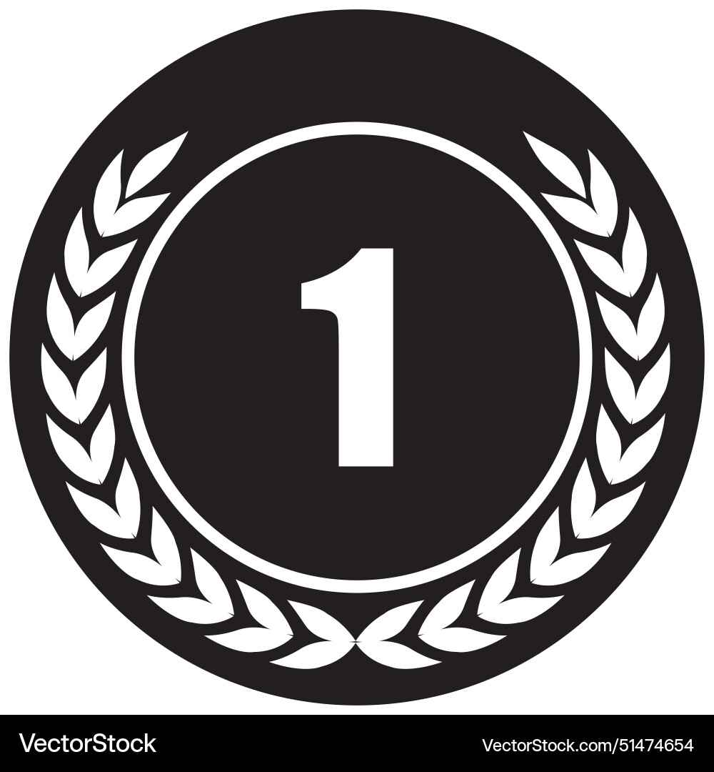 Medal 1st award black prize challenge Royalty Free Vector