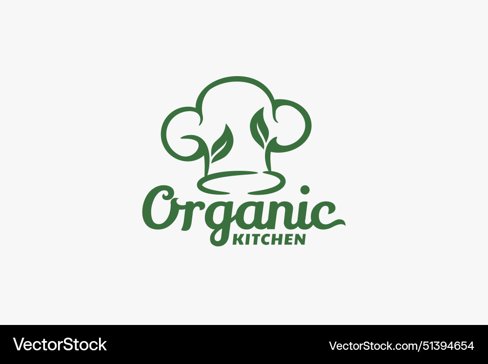 Organic kitchen logo with a combination of chefs Vector Image