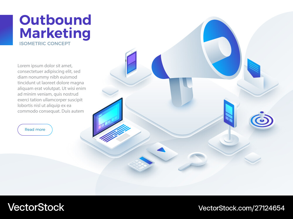 Outbound Marketing Concepts Royalty Free Vector Image