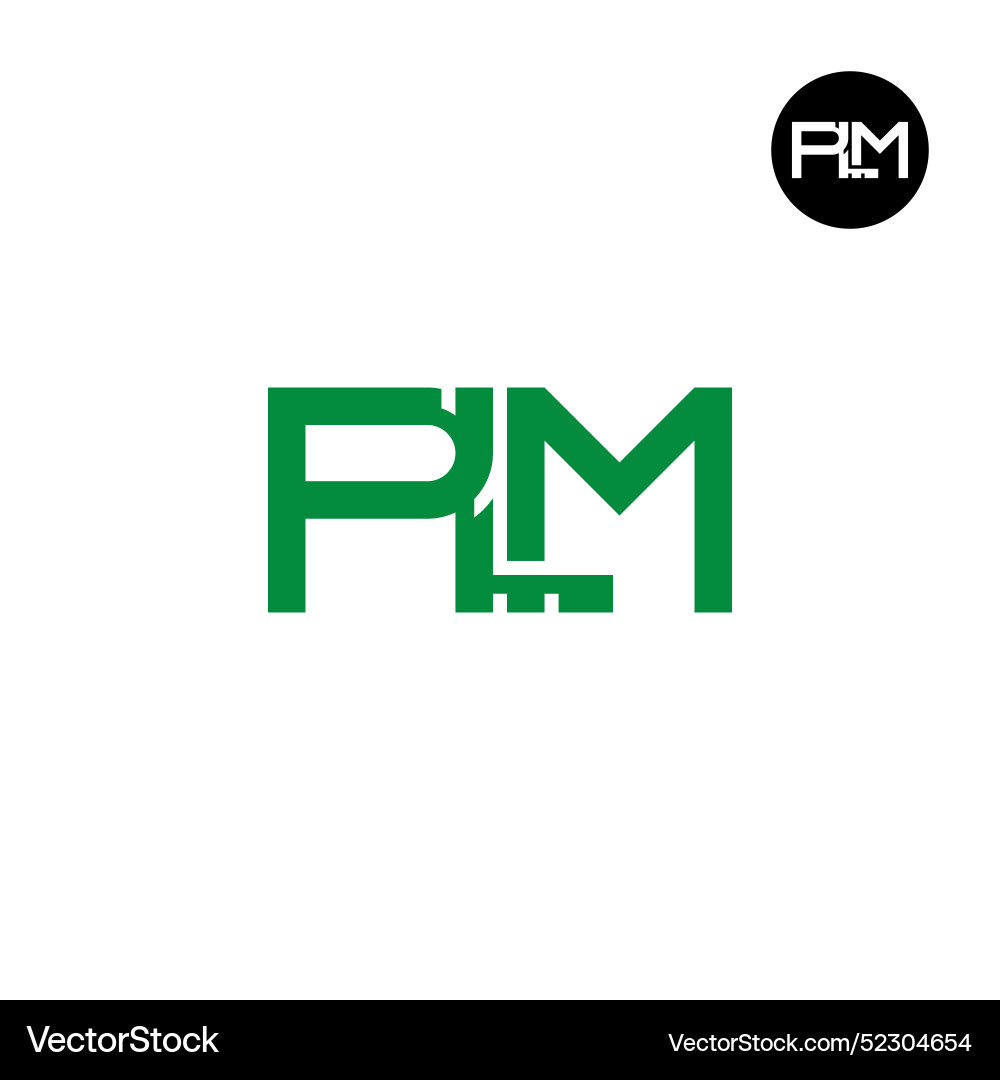 Plm logo letter monogram design Royalty Free Vector Image