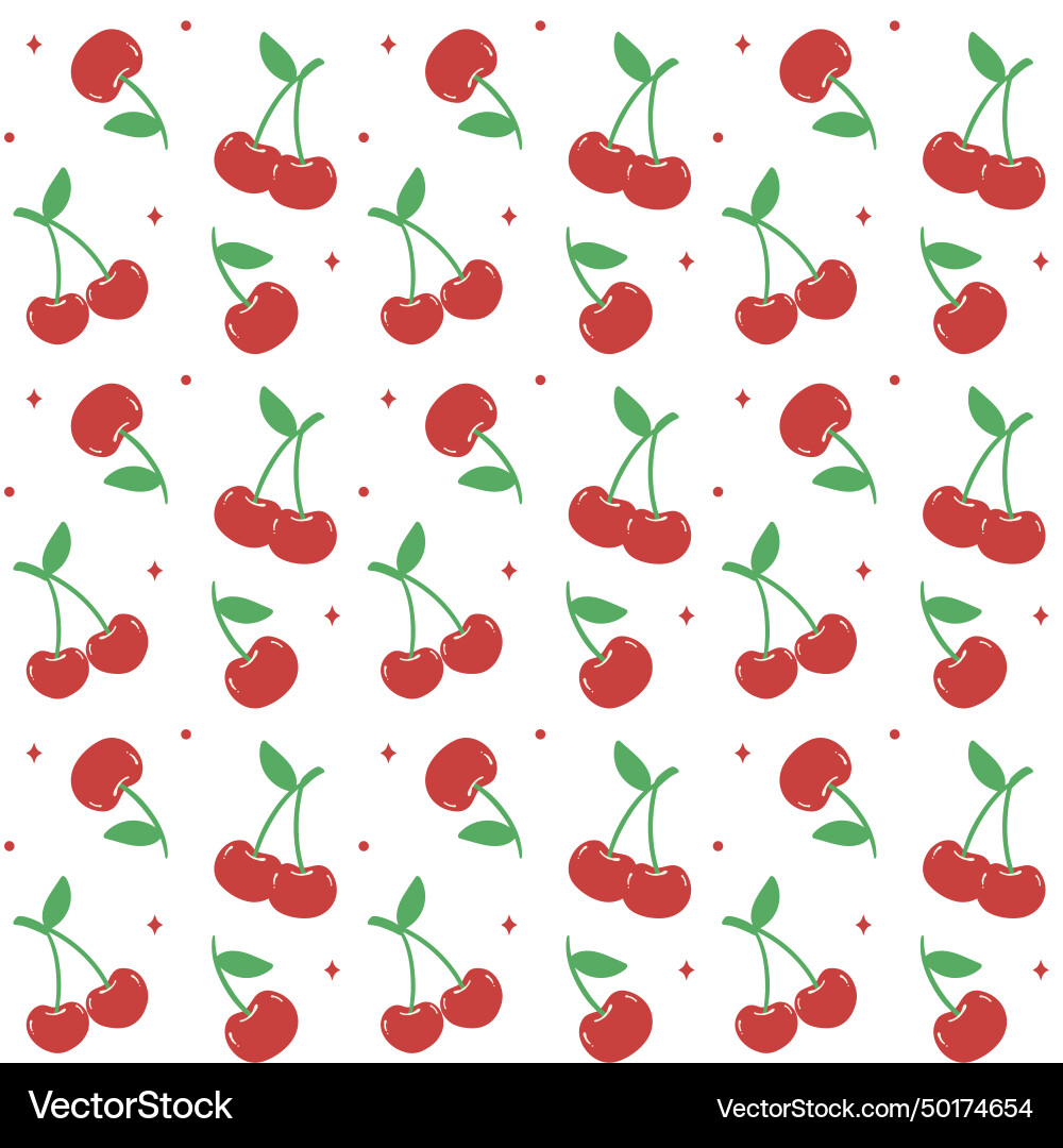 Retro Cherry Seamless Pattern Royalty Free Vector Image