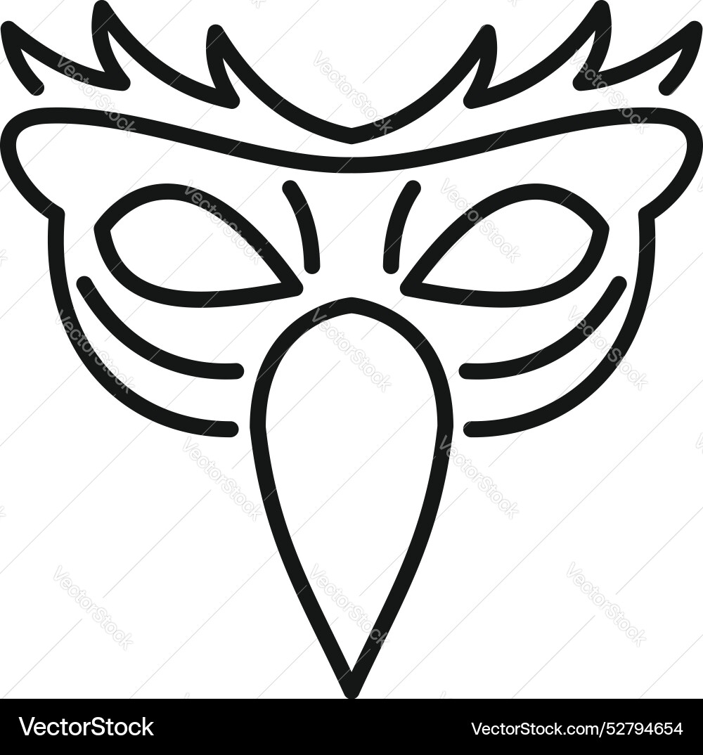 Venetian carnival mask with bird beak shape Vector Image