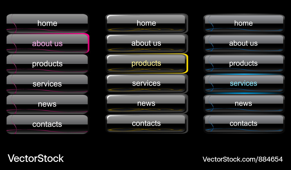 Vertical menu bar Royalty Free Vector Image - VectorStock