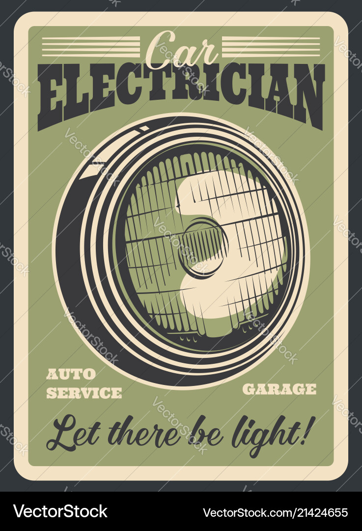 Car auto electrician service headlight repair Vector Image