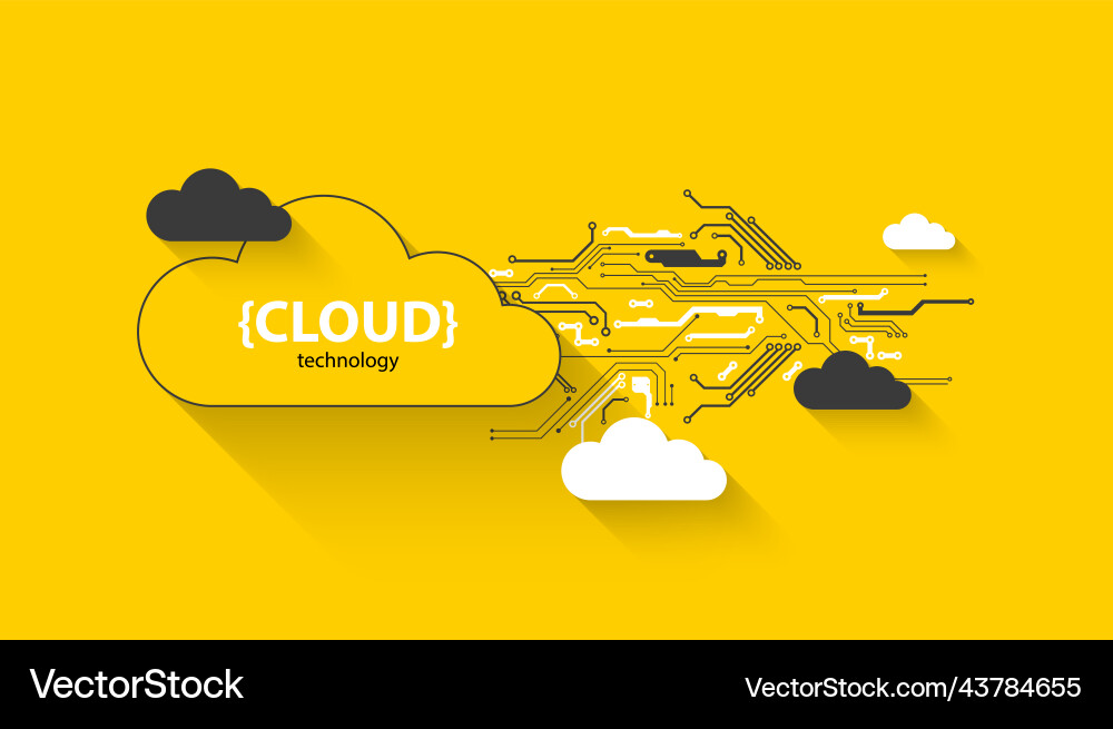 Cloud storage technology integrated digital web Vector Image