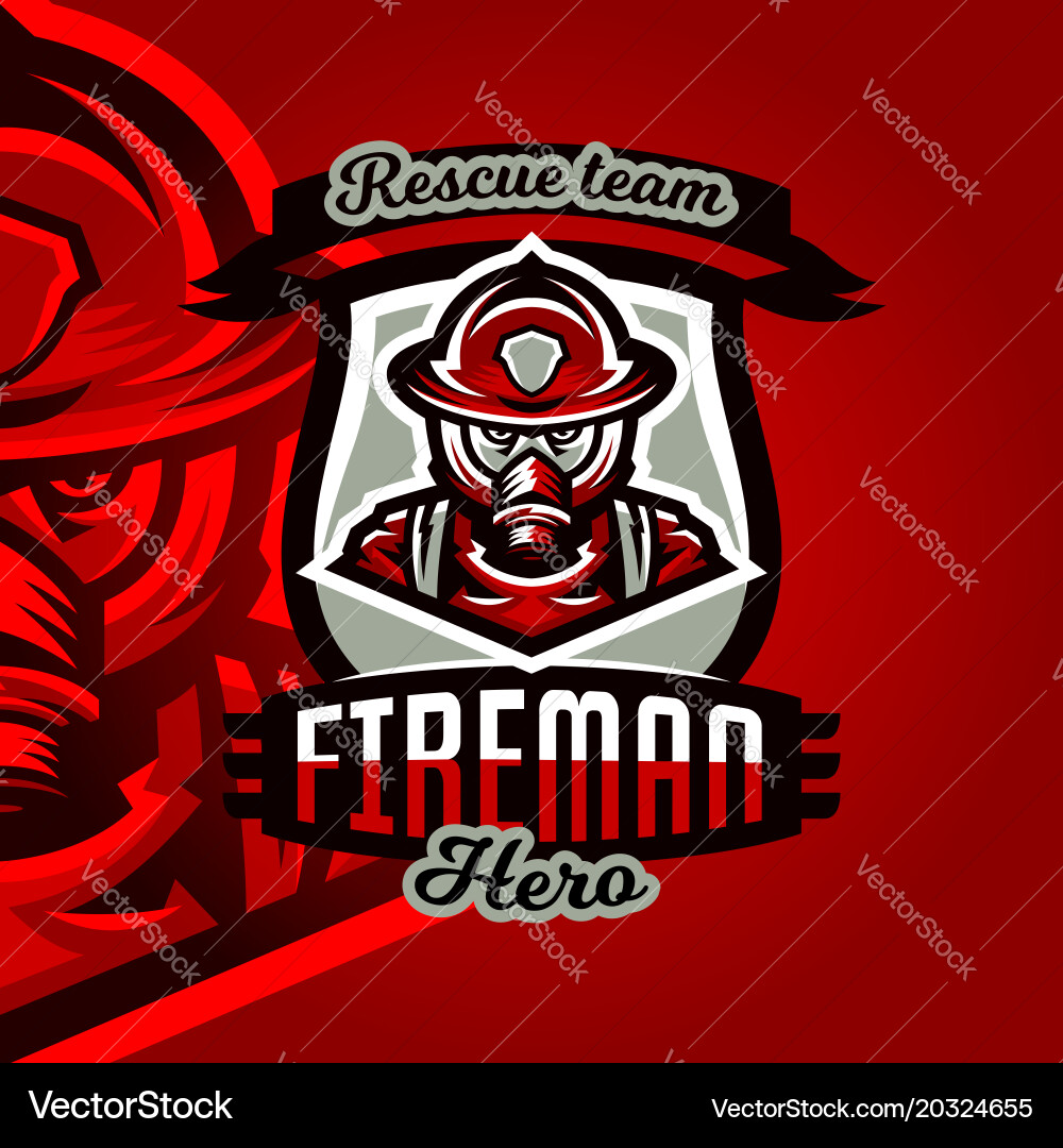 Colorful logo emblem a sticker firefighter Vector Image