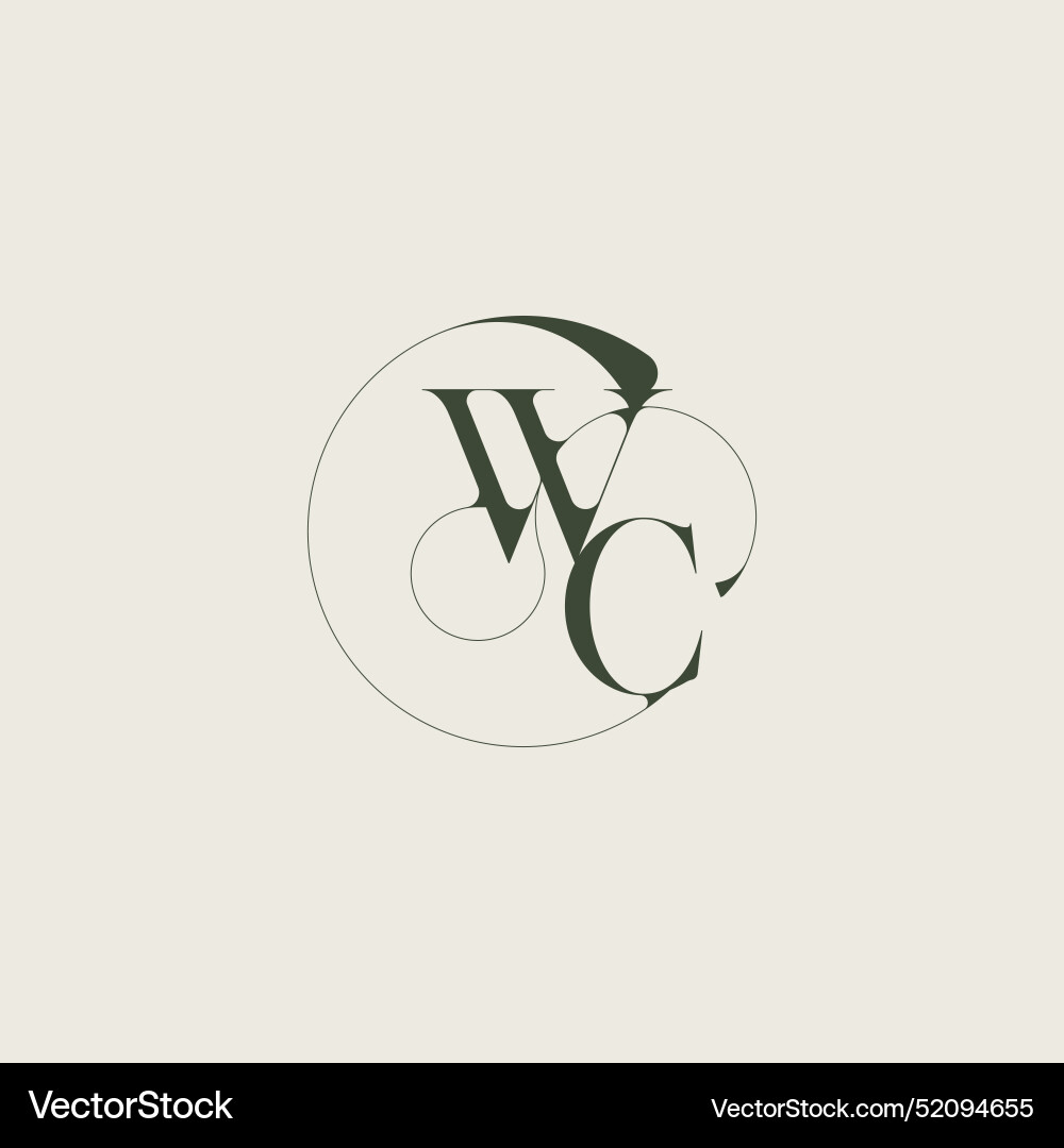 Elegant line concept wc beautiful monogram Vector Image