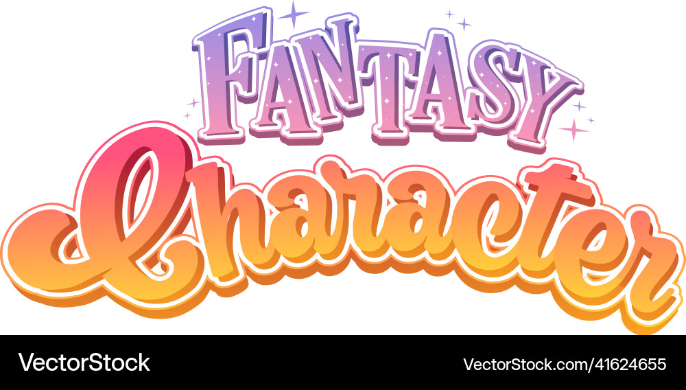 Fantasy character text word in cartoon style Vector Image
